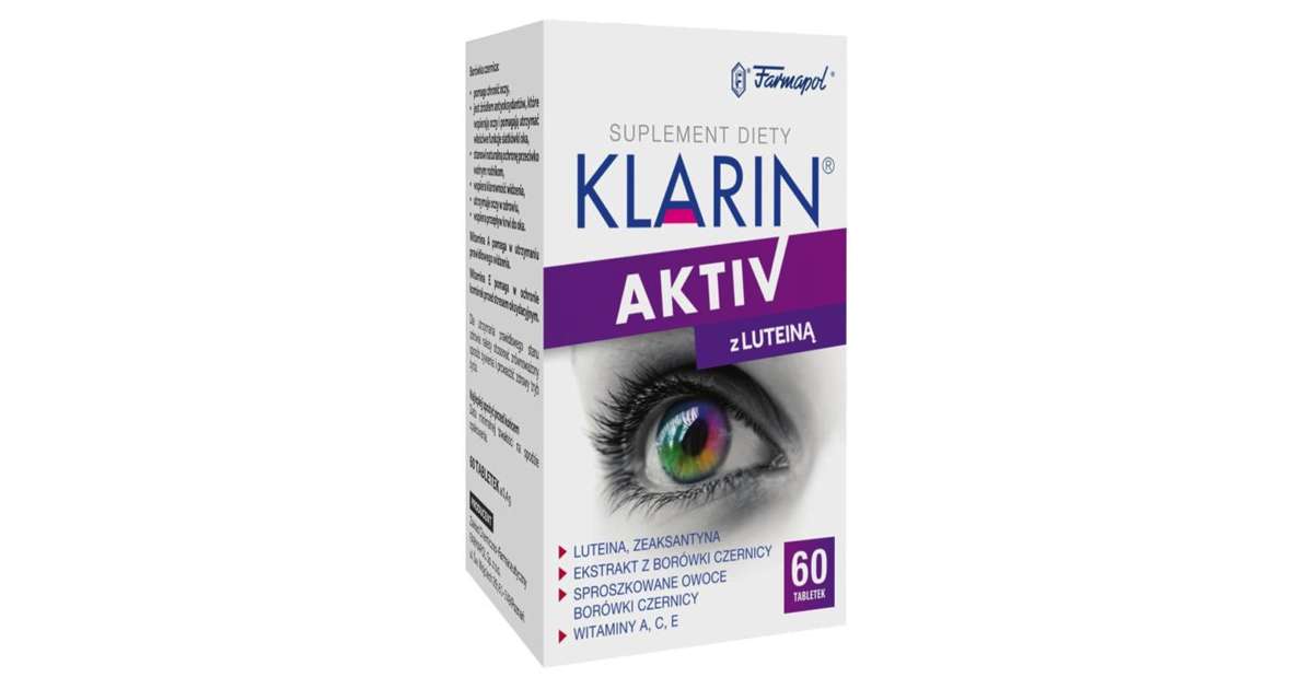 Klarin Aktiv z luteiną 60 tabletek: ulotka, cena i opinie - Apteka ...