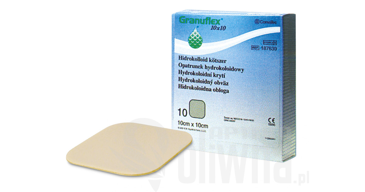 Granuflex - Opatrunek hydrokoloidowy 10 x 10 cm 1 sztuka: ulotka, cena ...