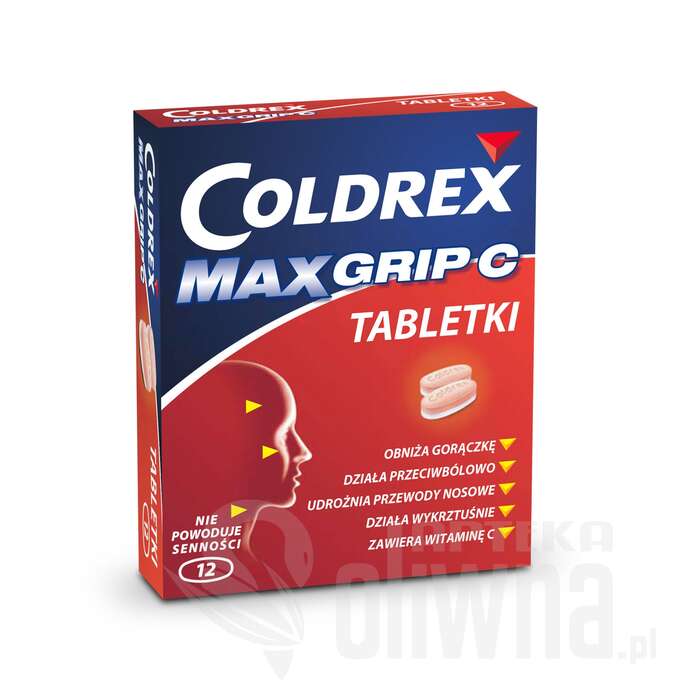 Coldrex MaxGrip C 12 tabletek: ulotka, cena i opinie - Apteka ...