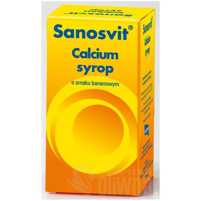 Calcium Sanosvit, syrop bananowy 150ml: ulotka, cena i opinie - Apteka ...
