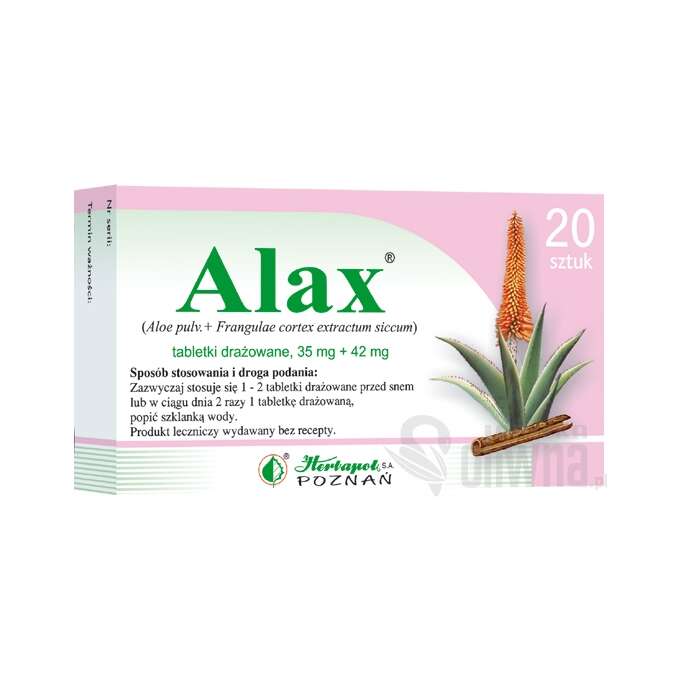 Alax, 20 tabletek : ulotka, cena i opinie - Apteka Internetowa Oliwna