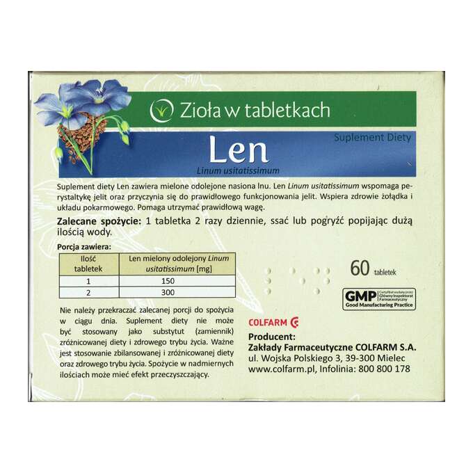 Len 60 tabletek do ssania: ulotka, cena i opinie - Apteka Internetowa Oliwna