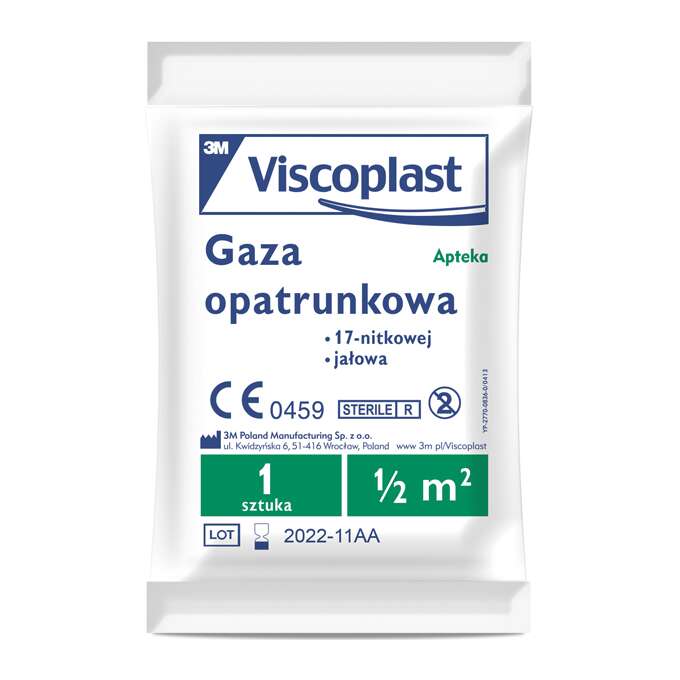 Viscoplast, gaza opatrunkowa, jałowa, 17-nitkowa, 1/2 m2, 1 sztuka ...