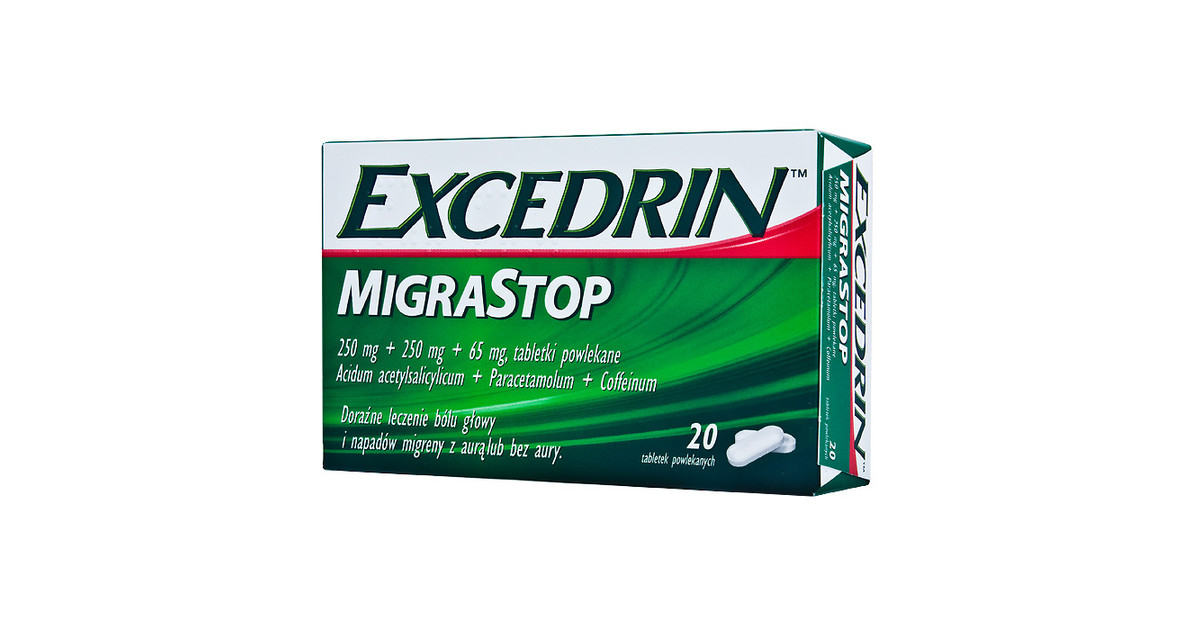 Excedrin MigraStop 20 tabletek: ulotka, cena i opinie - Apteka ...