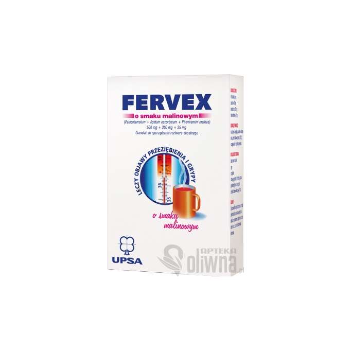 Fervex, 500mg+200mg+25mg, granulat do sporządzenia roztworu doustnego ...