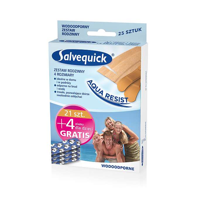 Salvequick Aqua Resist plastry zestaw rodzinny 25 sztuk