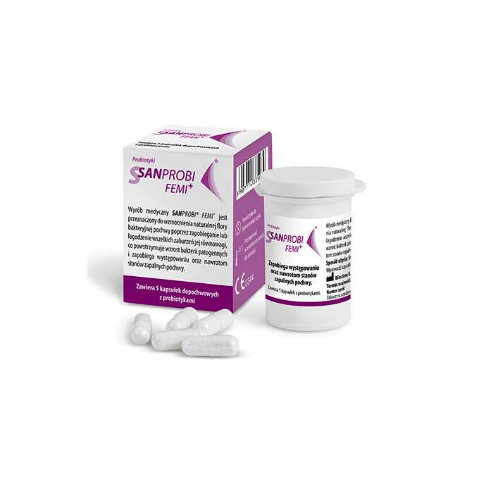 Sanprobi femi plus probiotyk dopochwowy 5 kapsułek: ulotka, cena i ...