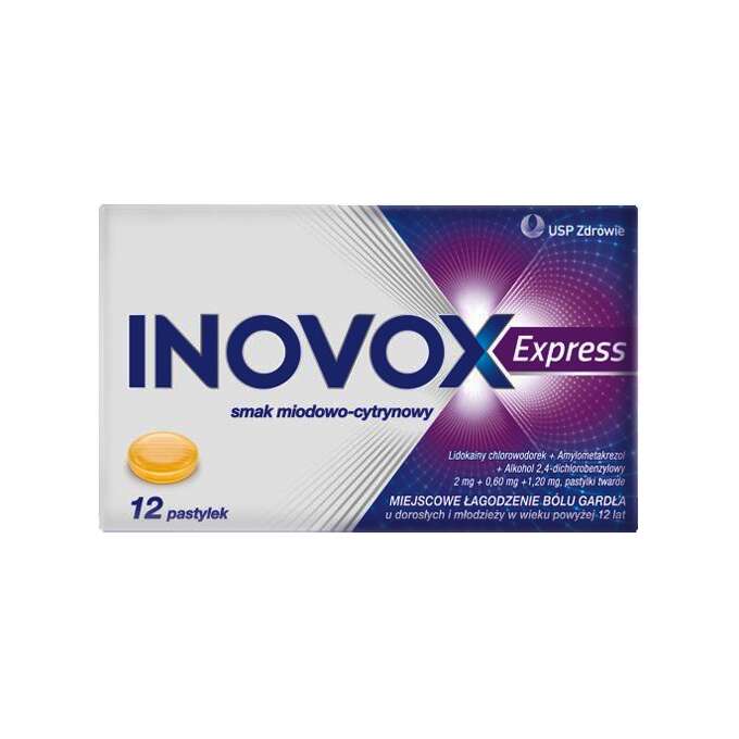 Inovox express smak miodowo-cytrynowy 12 pastylek: ulotka, cena i ...
