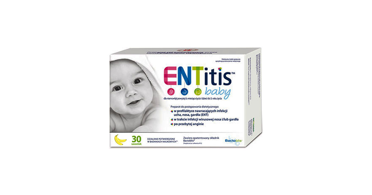 Entitis Baby, dla niemowląt powyżej 6 miesiąca i dzieci, smak bananowy ...