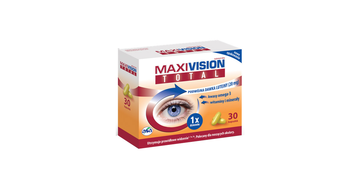 Maxivision total 30 kapsułek: ulotka, cena i opinie - Apteka ...