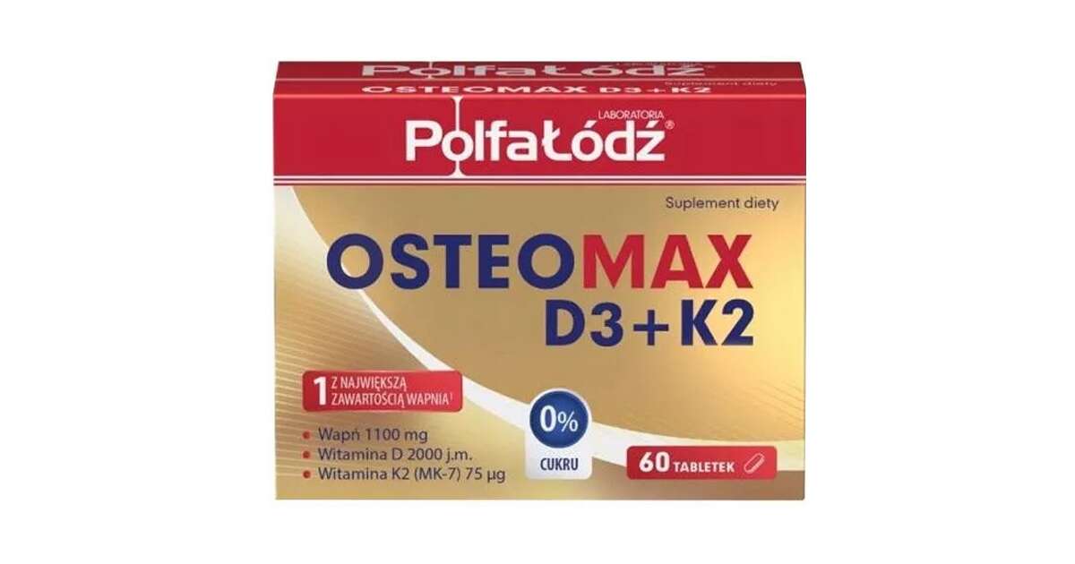 Osteomax D3 + K2, 60 tabletek: ulotka, cena i opinie - Apteka ...