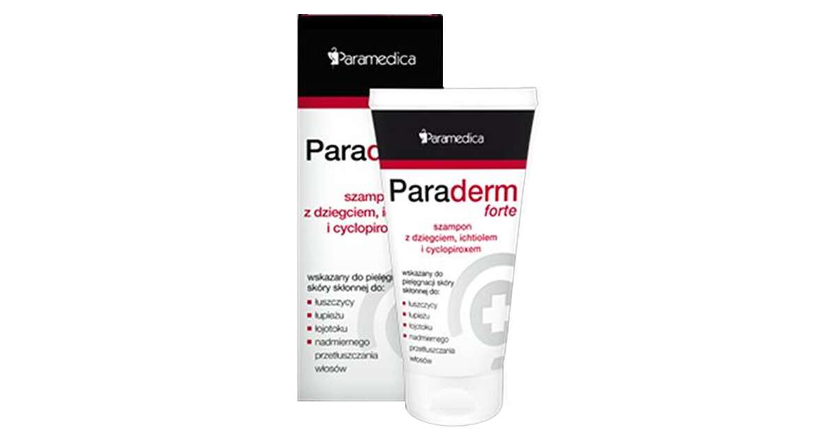 Paraderm forte, szampon z dziegciem, ichtiolem i cyclopiroxem, 150g ...