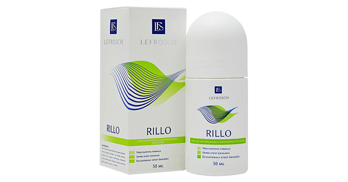 Lefrosch, Rillo, emulsja zapobiegająca nadmiernej potliwości, roll-on ...