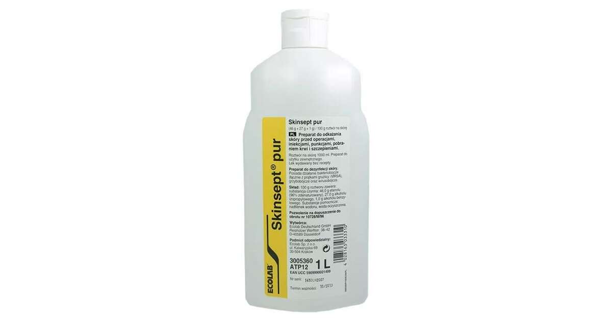 Skinsept Pur Płyn do odkażania skóry 1000ml: ulotka, cena i opinie ...