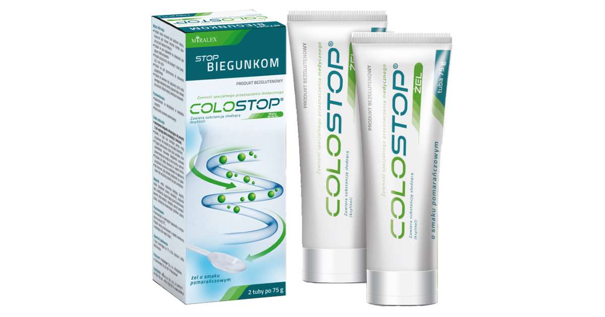 Colostop, żel o smaku pomarańczowym, 2 tuby po 75 g: ulotka, cena i ...