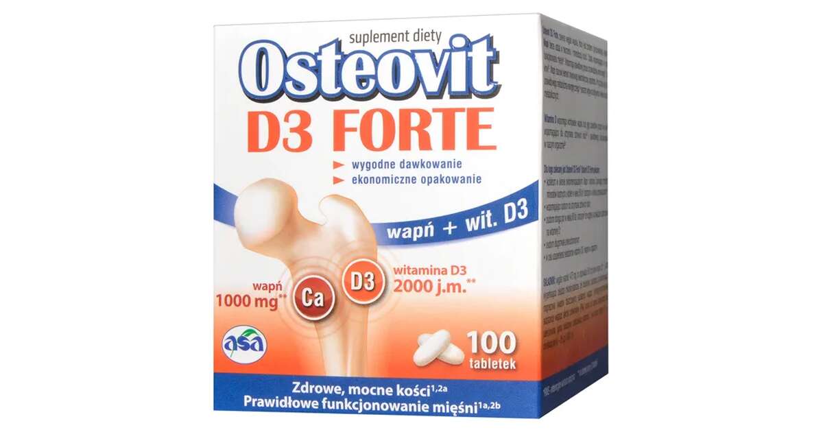 Asa Osteovit D3 forte, 100 tabletek: ulotka, cena i opinie - Apteka ...