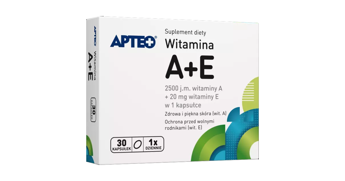 Apteo, Witamina A+E, 30 kapsułek: ulotka, cena i opinie - Apteka Internetowa Oliwna
