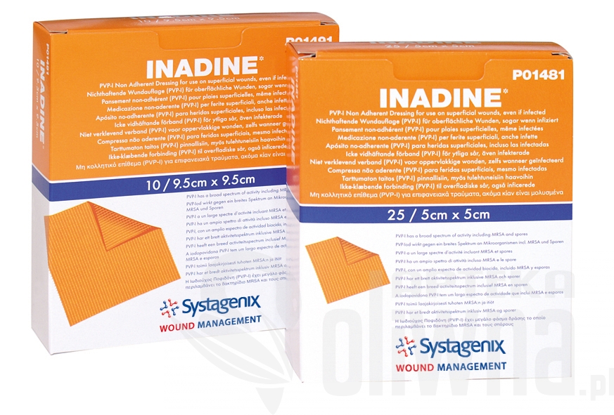 Inadine - Opatrunek jałowy 9,5 x 9,5 cm 1 sztuka: ulotka, cena i opinie ...