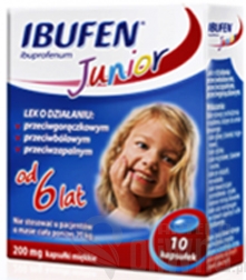 Ibufen Junior 200 mg, dla dzieci od 6 lat, 10 kapsułek: ulotka, cena i ...