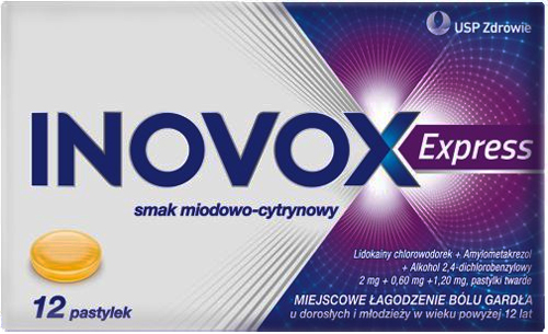Inovox express smak miodowo-cytrynowy 12 pastylek: ulotka, cena i ...