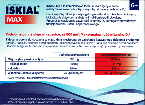Iskial Max 120 kapsułek: ulotka, cena i opinie - Apteka Internetowa Oliwna