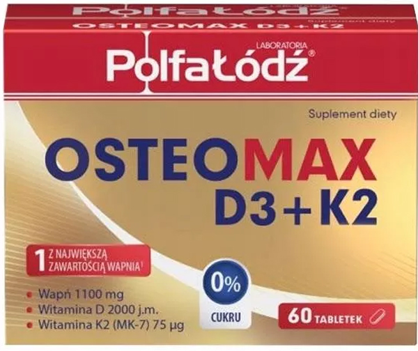 Osteomax D3 + K2, 60 tabletek: ulotka, cena i opinie - Apteka ...
