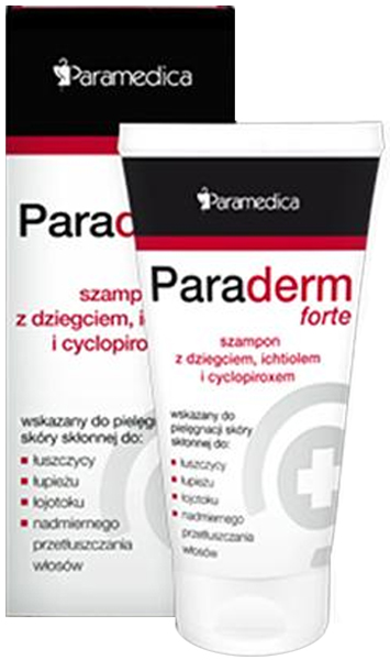 Paraderm forte, szampon z dziegciem, ichtiolem i cyclopiroxem, 150g ...